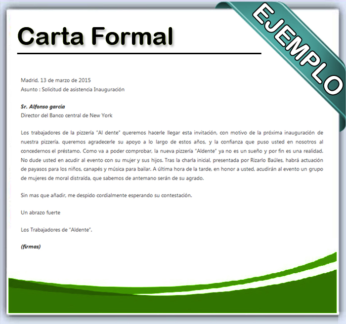 Estructura de una carta formal | Cursos Online Web